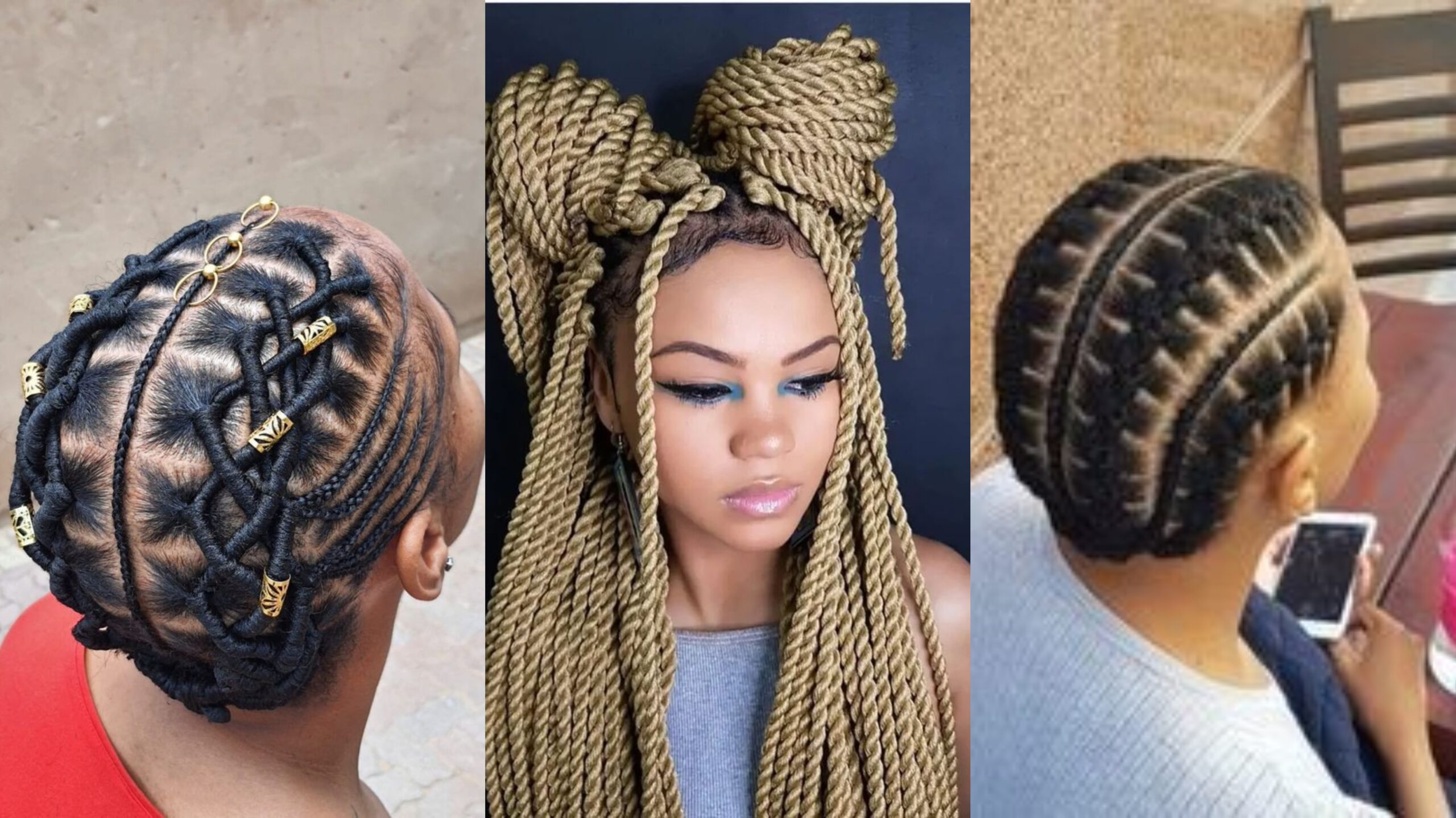 Beautiful hair inspo for ladies using Brazilian wool😍